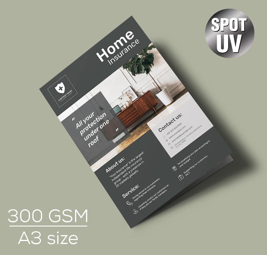 PRINTHUB-B2B ordering portal - A3-Brochures Bifold with SPOT UV Products